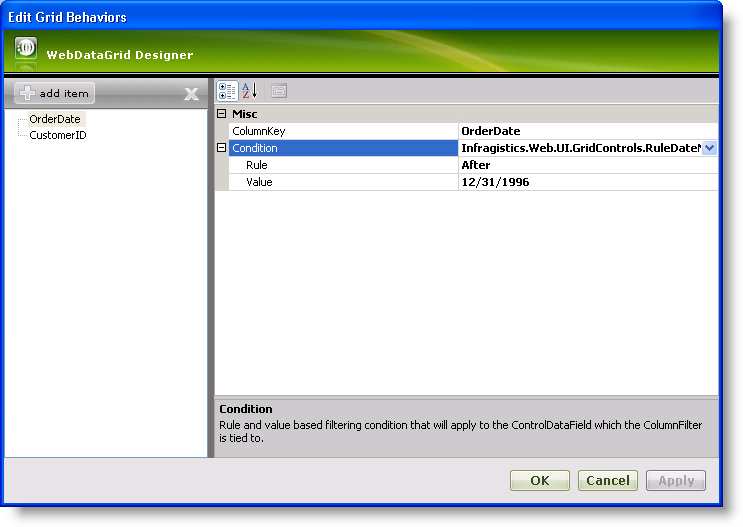 Filtering - Infragistics ASP.NET™ Help