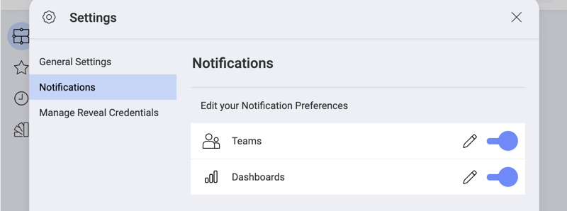 Notifications Center - Infragistics Reveal™ Help